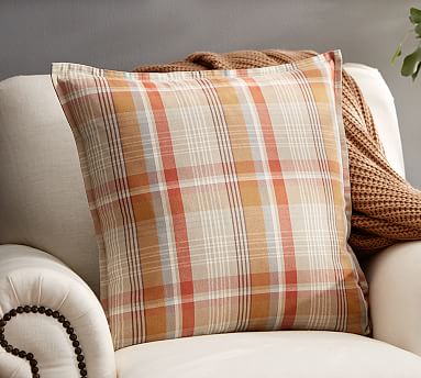 Pumpkin Plaid Pillow Covers | Pottery Barn